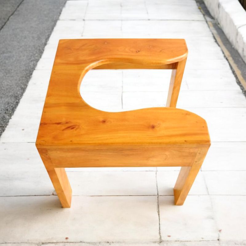 Jual kursi toilet duduk kayu mahoni 45x45x20cm wc duduk kayu portable ...