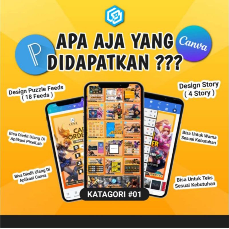 Jual TEMPLATE PIXELLAB DAN CANVA DESAIN INSTAGRAM TEMA JOKI MLBB ...