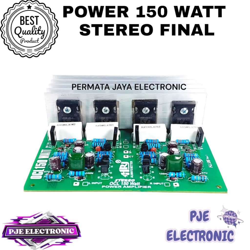 Jual Driver Power Amplifier Stereo OCL 150w 150Watt Lengkap TIP final ...