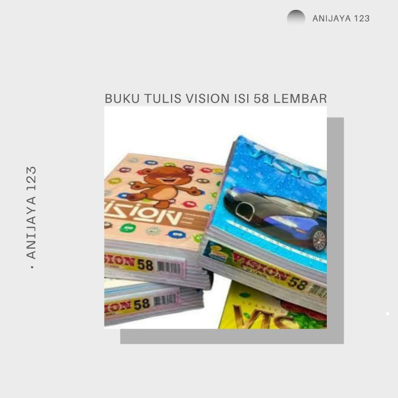 Jual BUKU TULIS VISION ISI 58 LEMBAR BUKU TULIS KECIL/KWARTO | Shopee ...