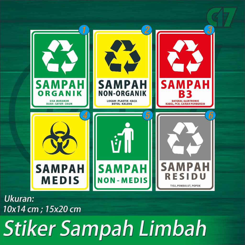 Jual Stiker Sampah Organik | Stiker Jenis Sampah | Stiker Penanda ...