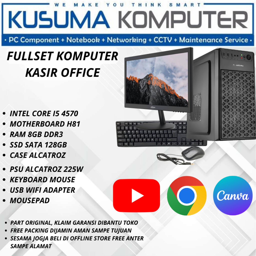 Jual Fullset Full Set Komputer PC Kasir Office intel Core i5 4570 ...