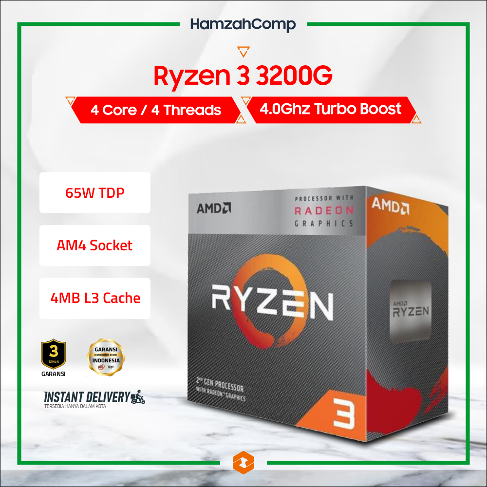 Jual AMD Ryzen 3 3200G Up To 4Ghz 4 Core / 4 Thread With Radeon Vega 8 ...