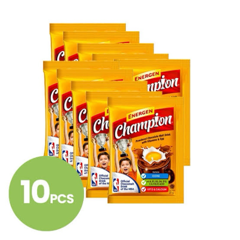 Jual SUSU COKLAT ENERGEN CHAMPION 1 RENCENG ISI 10 PCS @30gr | Shopee ...