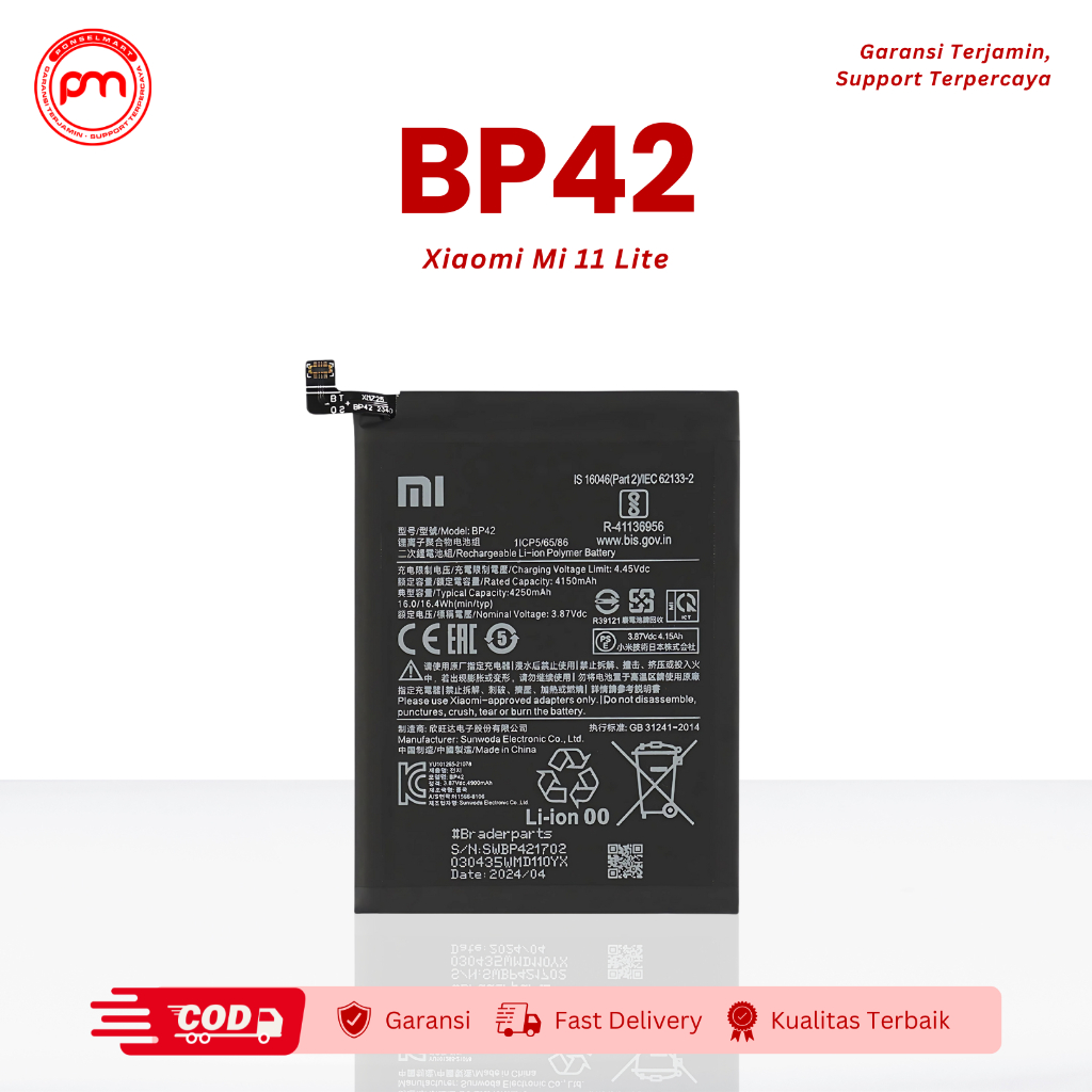 Jual Battery Xiaomi MI 11 Lite Batreai Xiaomi BP42 Batre BP42 Original ...