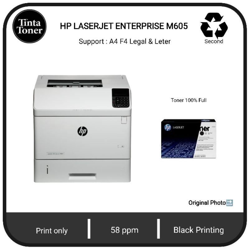 Jual HP Laserjet Enterprise M605 Sped 58 ppm Printer Legal & Letter A4 ...