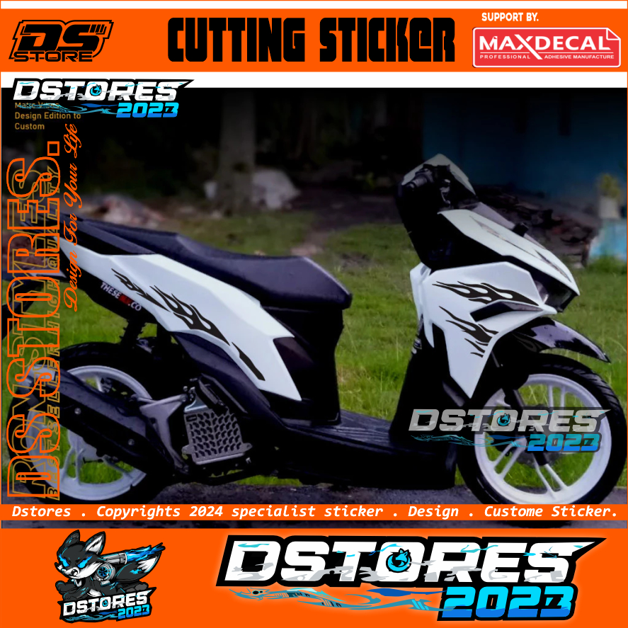 Jual CUTTING STRIPING VARIO NEW 125 2022 MOTIF API HOTWHEELS SIMPLE STYLE COPY TRANSPARAN ...