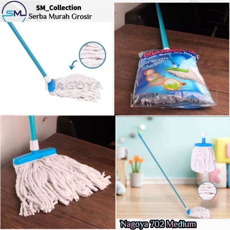 Jual Alat Kebersihan/Pembersih Lantai/Pel Sumbu/Pengepelan/Pel Nagoya 702 Medium | Shopee Indonesia