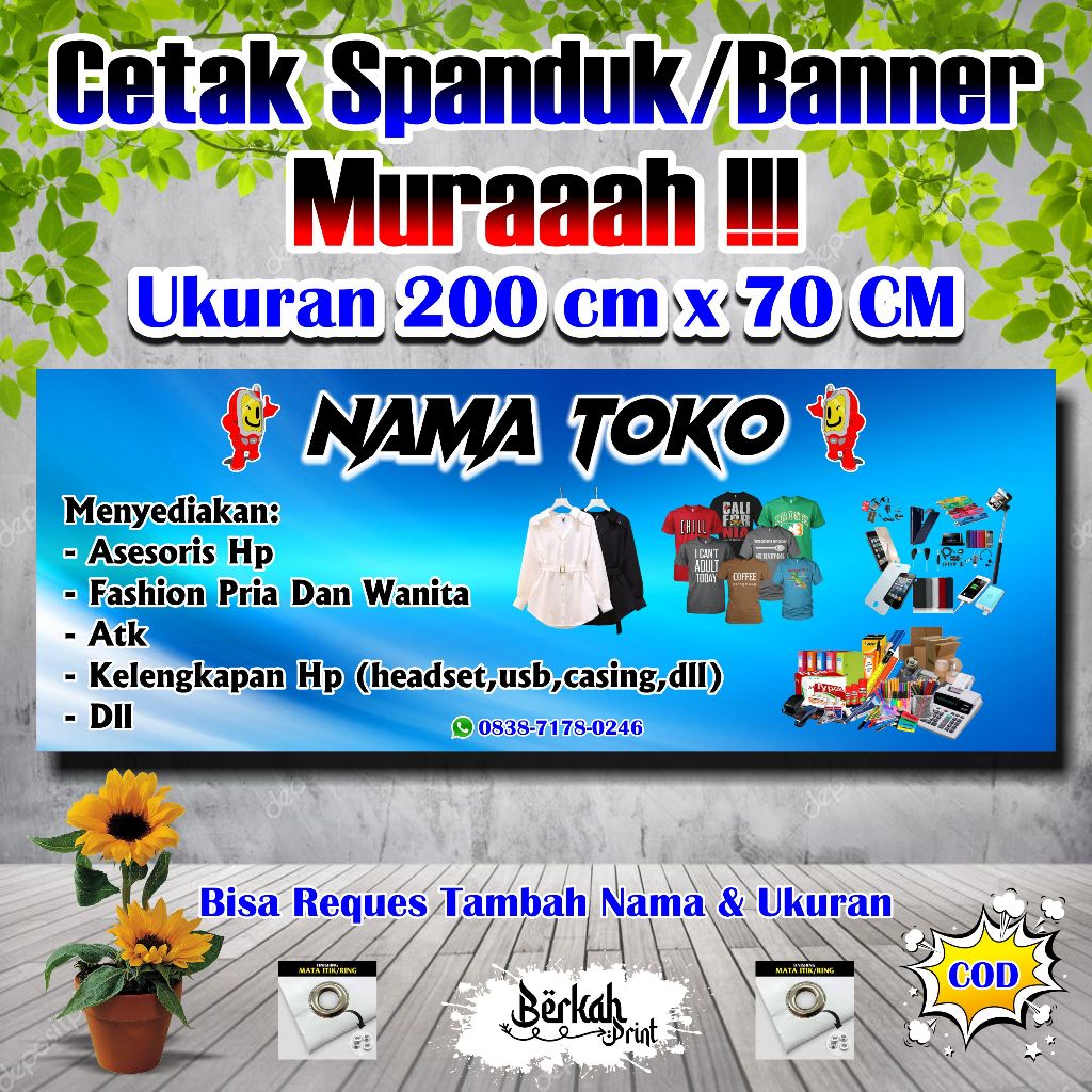Jual Spanduk Banner Olshop Ukuran 200 cm x 70 cm | Shopee Indonesia