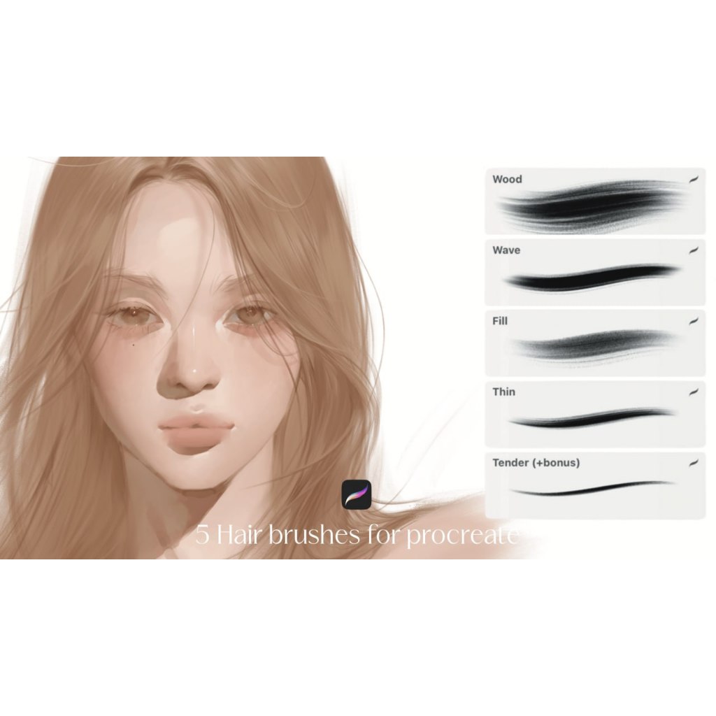 Jual Procreate Brush - Natural Hair Brush Set (4) | Shopee Indonesia