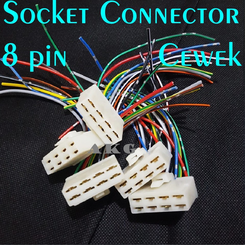 Jual [8 pin] SOKET SOCKET KONEKTOR BAHAN NYLON (TERMASUK SKUN DAN KABEL ...