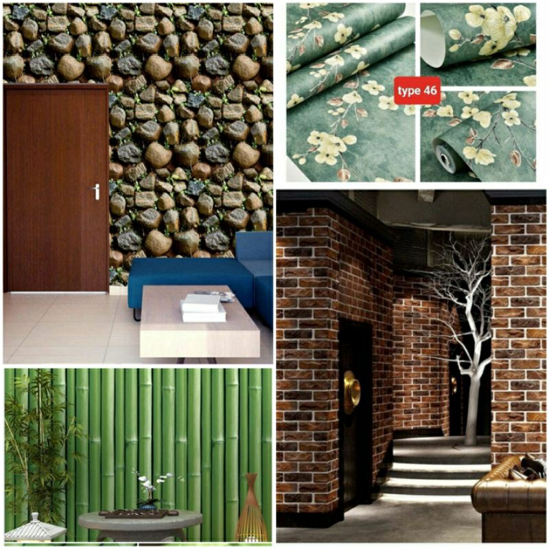 Jual Wallpaper premium estetik!! Sticker bambu warna hijau yang adem ...