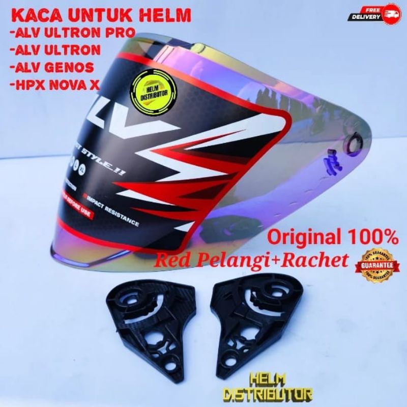 Jual KACA HELM ALV ULTRON PRO ALV GENOS+RACHET | FLAT VISOR HELM KYT ...