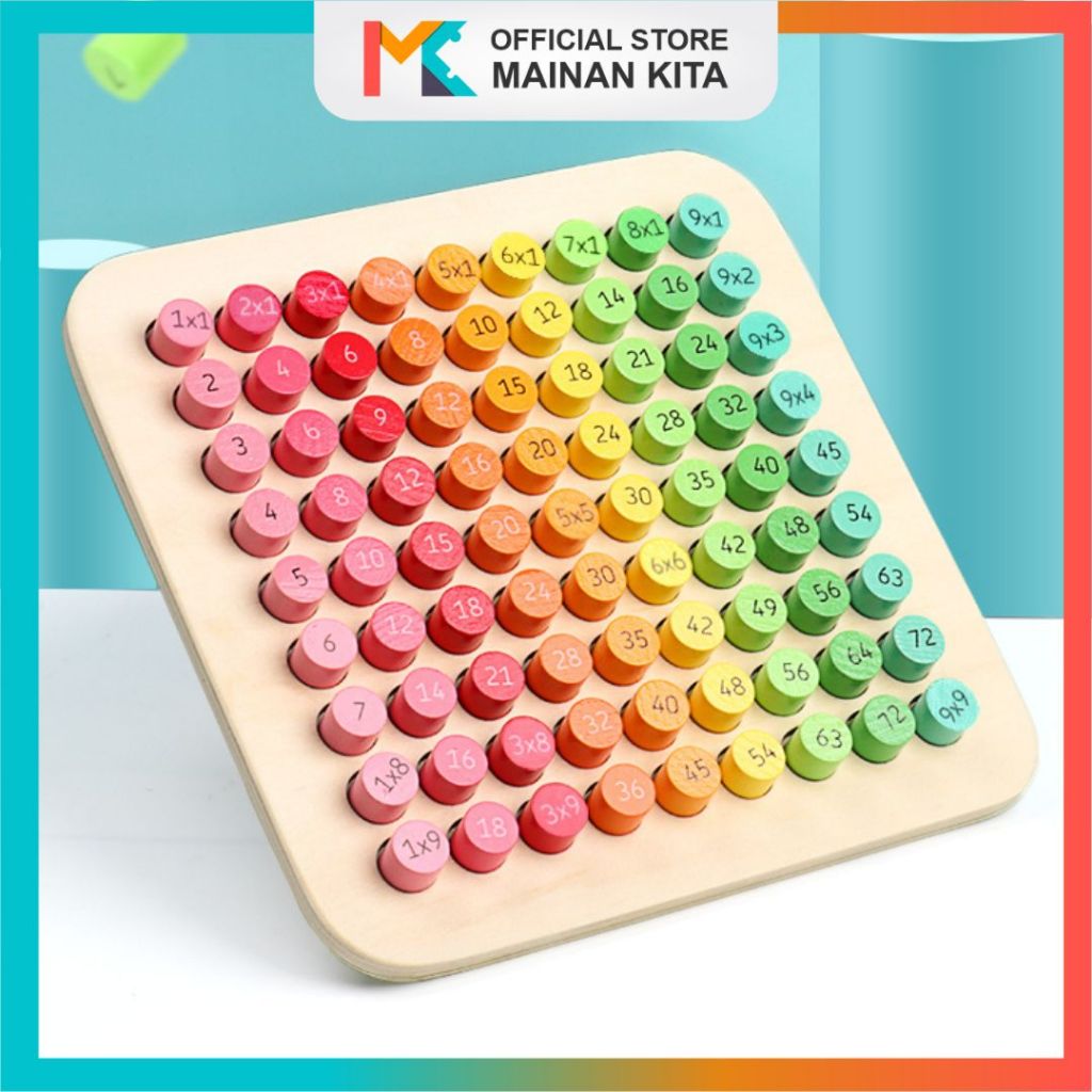 Jual MK324 Mainan Edukasi Kayu Papan Perkalian Anak - Wooden ...