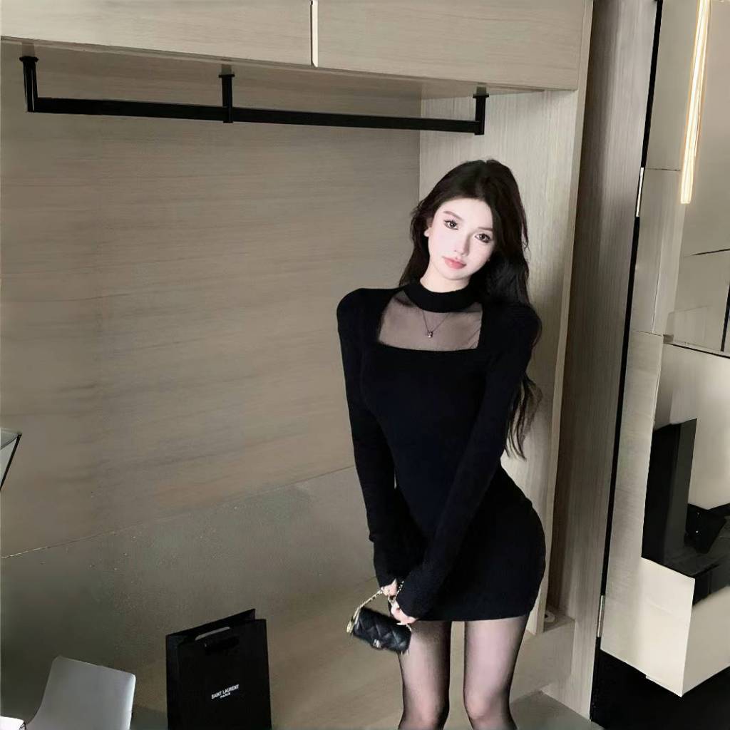 Jual [COD]Mini Dress Sexy Summer Bodycon dress hitam Sexy Dress (9080 ...