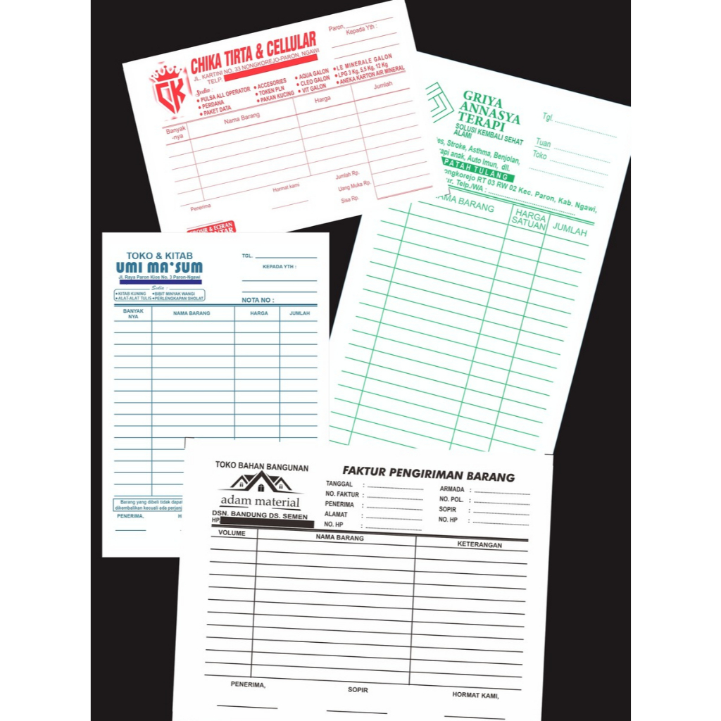 Jual Cetak Nota Single/Rangkap 2/3/4 Kop Nama Toko | Shopee Indonesia