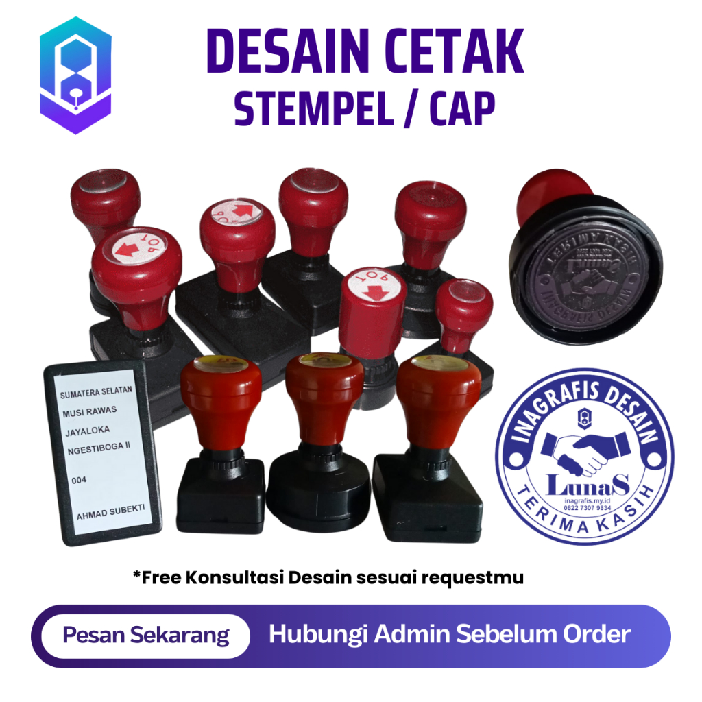 Jual Desain Cetak Stempel Custom, Stempel Warna, Stempel Standar ...