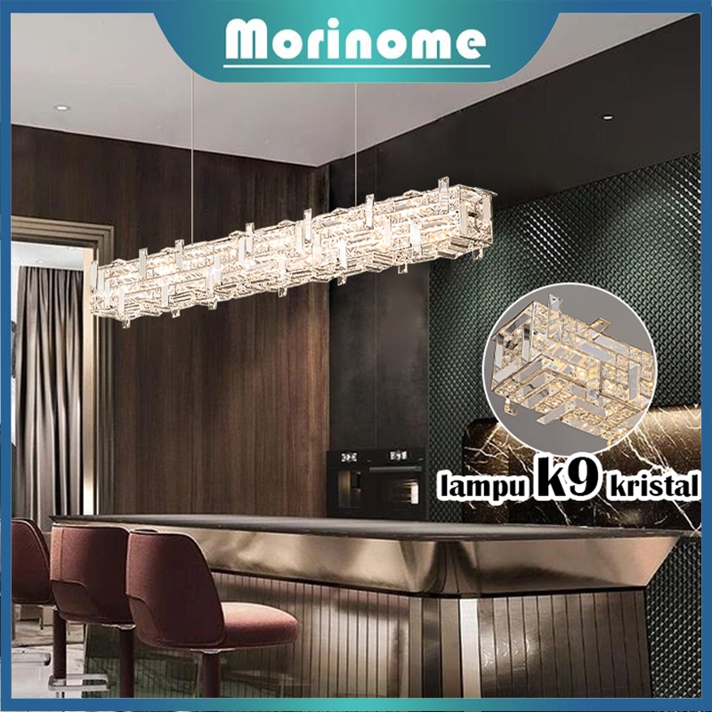 Jual Lampu Hias Gantung Kristal 100cm&3Warna Lampu Gantung Minimalis Restoran Chandelier Meja ...