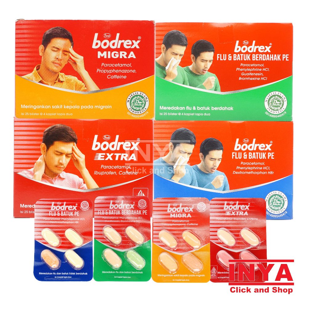 Jual Bodrex Flu & Batuk Sakit Kepala isi 25x4 Tablet BOX - Obat Batuk ...
