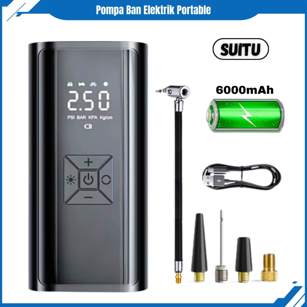 Jual Pompa Ban Motor Dan Mobil Electric Portable Kompresor Mini Angin ...