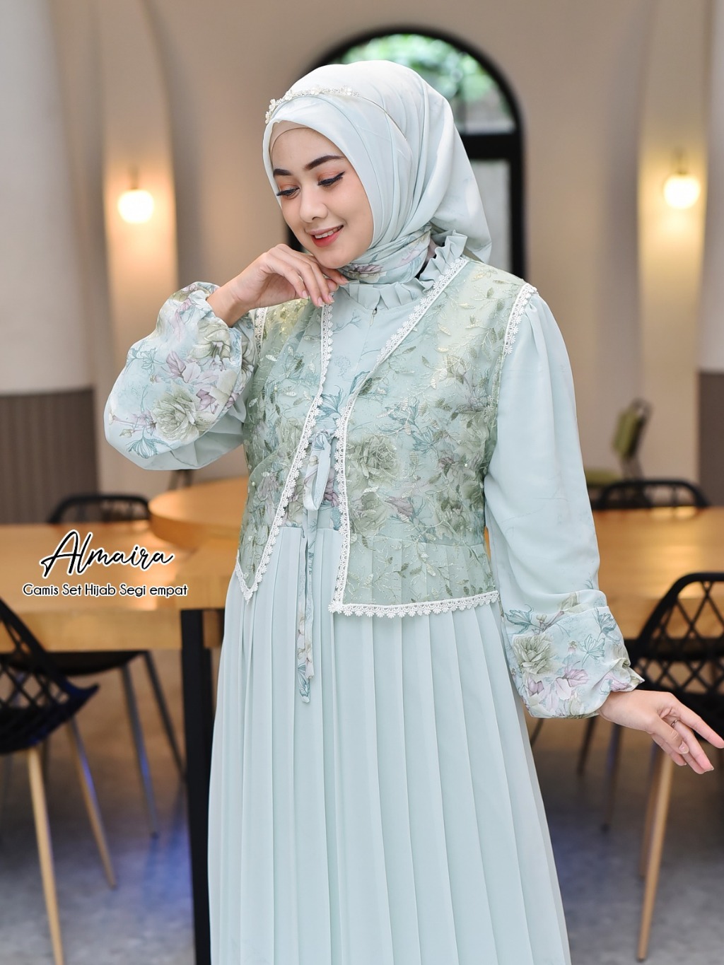 Jual ILYA FS- ALMAIRA Gamis Muslim Vest Menyatu + Hijab Segi Empat ...