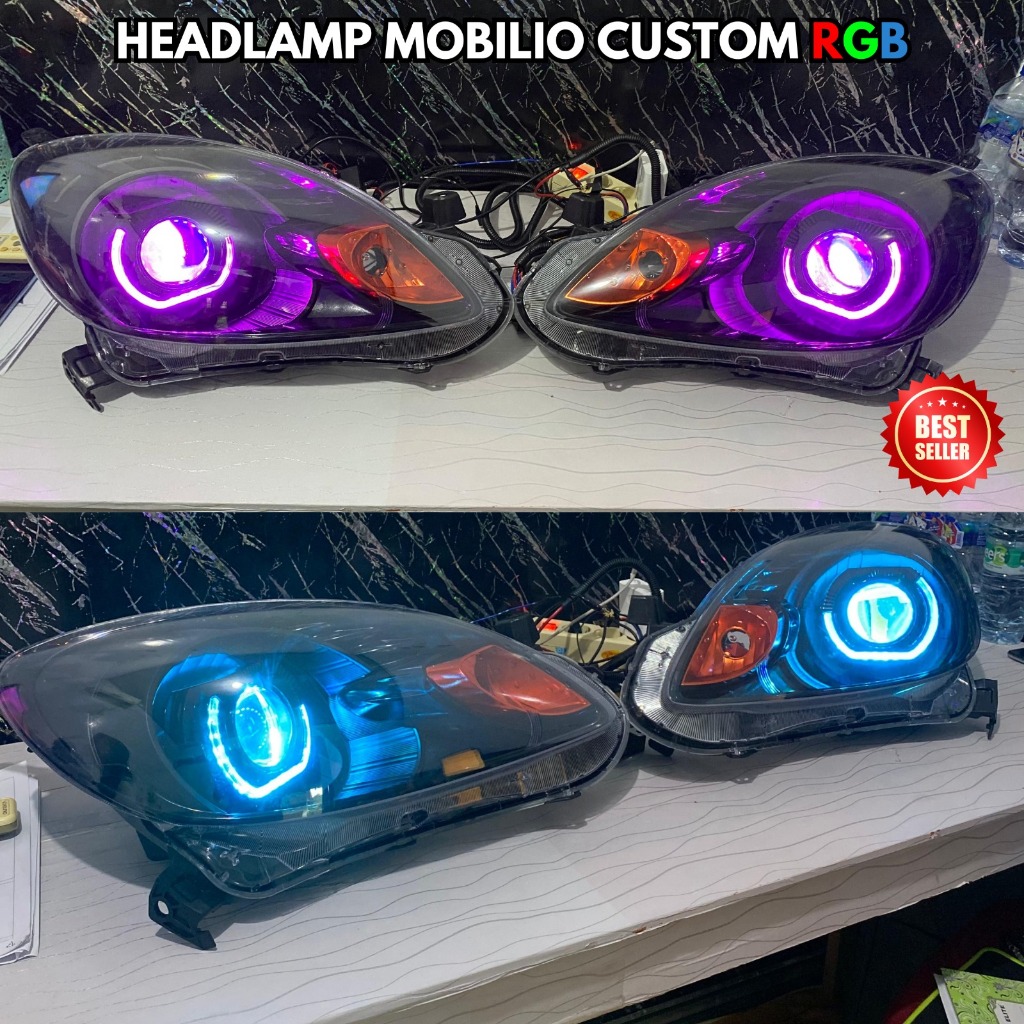 Jual Headlamp Honda Mobilio Atau Honda Brio Set Biled Custom RGB Lampu ...