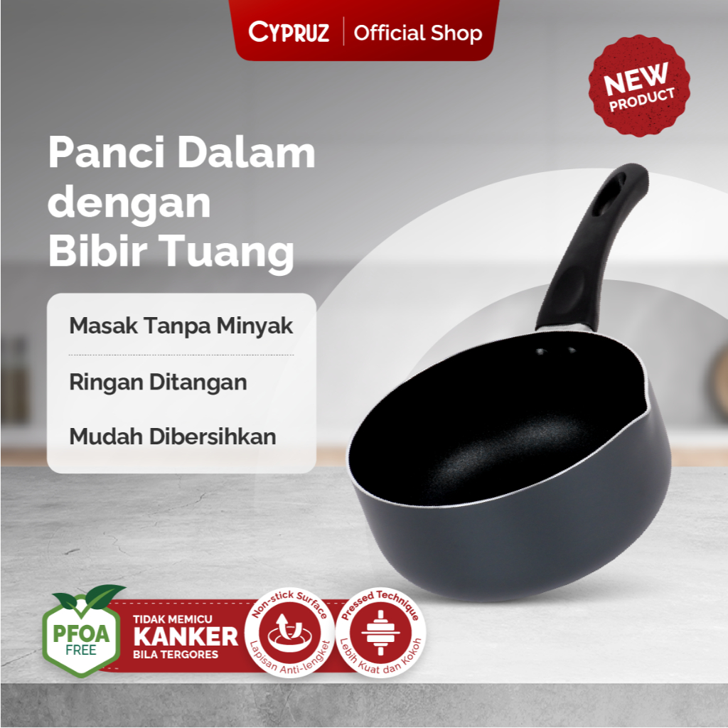 Jual Cypruz Panci Susu Anti Lengket Sauce Pan Premium Ecolite Series ...