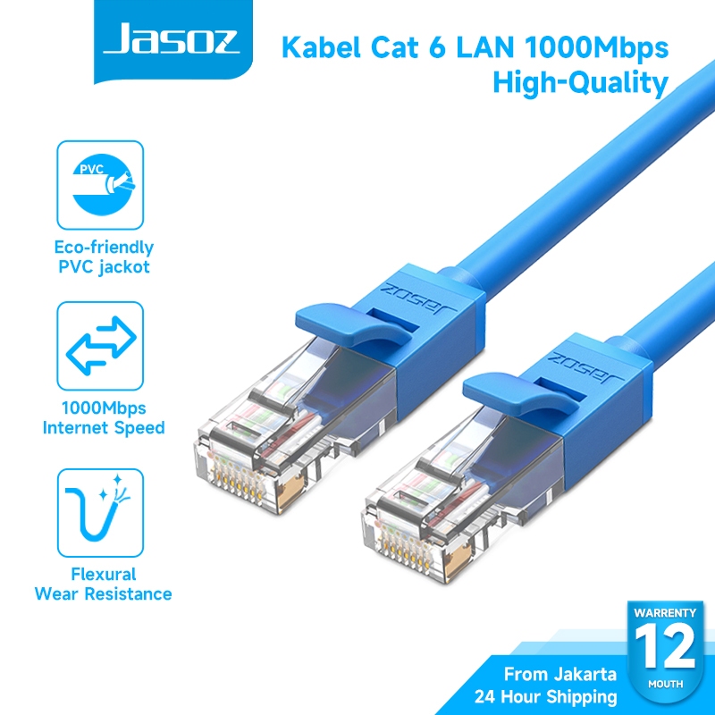 Jual Jasoz Kabel LAN RJ45 Cat6 Gigabit Ethernet 1000Mbps Network Cat5e ...
