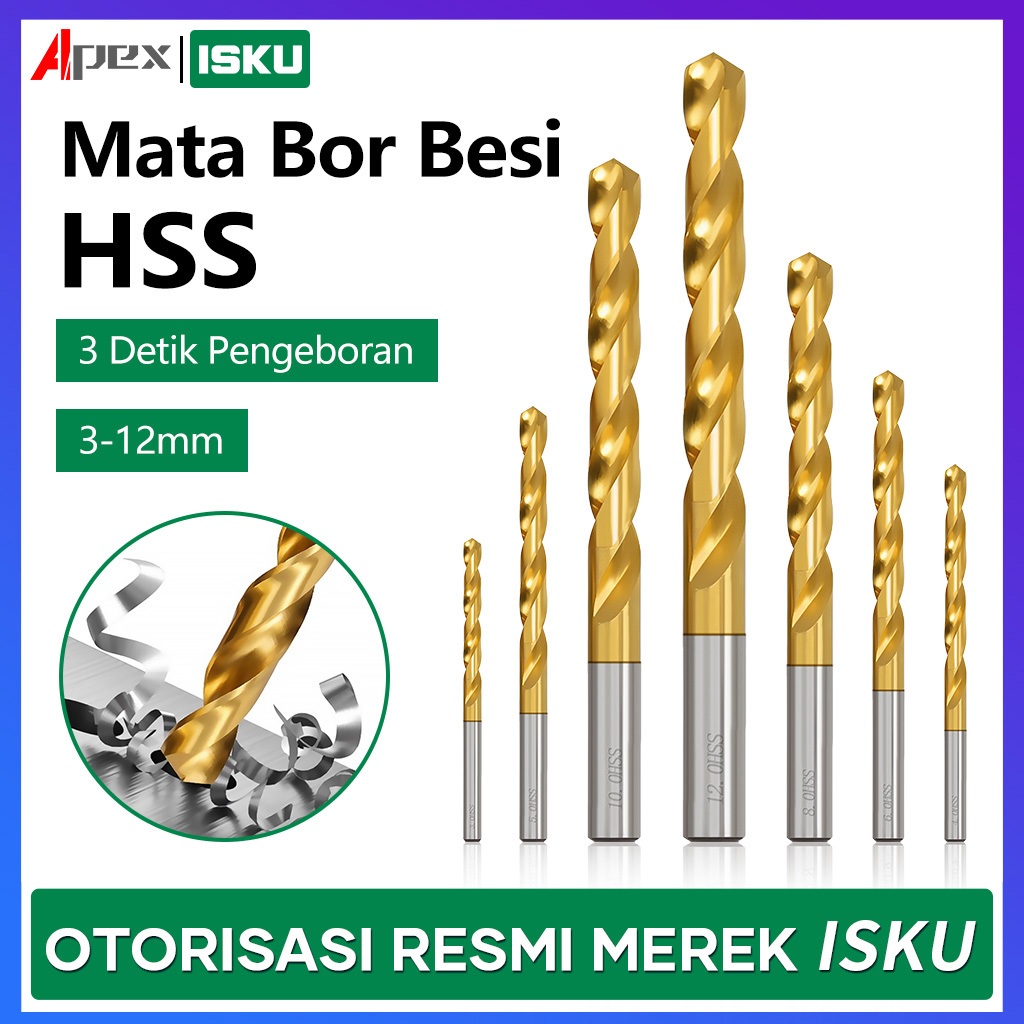 Jual ISKU mata bor besi HSS drill bits set baja kecepatan ...