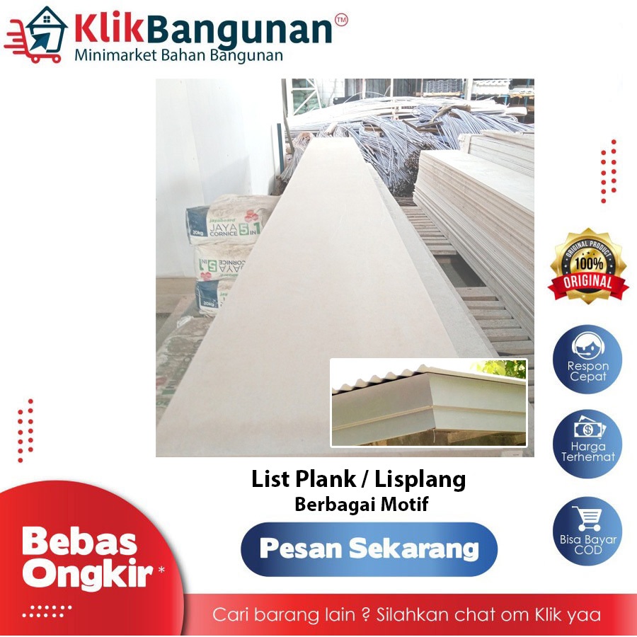 Jual LIST PLANK KALSI GRC / LISPLANG BERBAGAI MOTIF | Shopee Indonesia