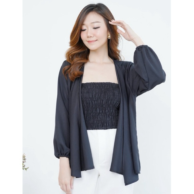 Jual Saymo Outer Wanita Cardigan dan Tanktop Serut | Shopee Indonesia