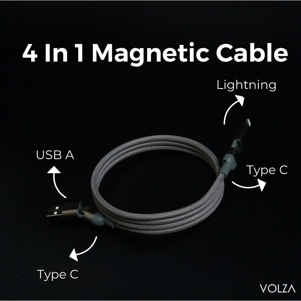 Jual Volza Magnetic cable 4in1 Fast charging iphone android all in one ...