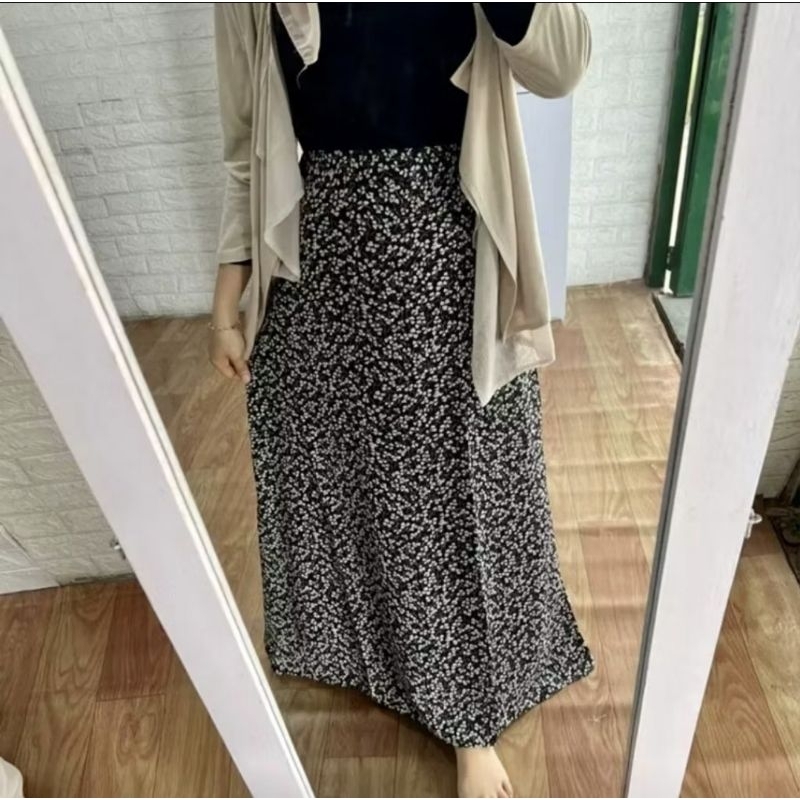 Jual Rok Flora Skrit Premium / Pattern Korean Midi Skirt | Shopee Indonesia