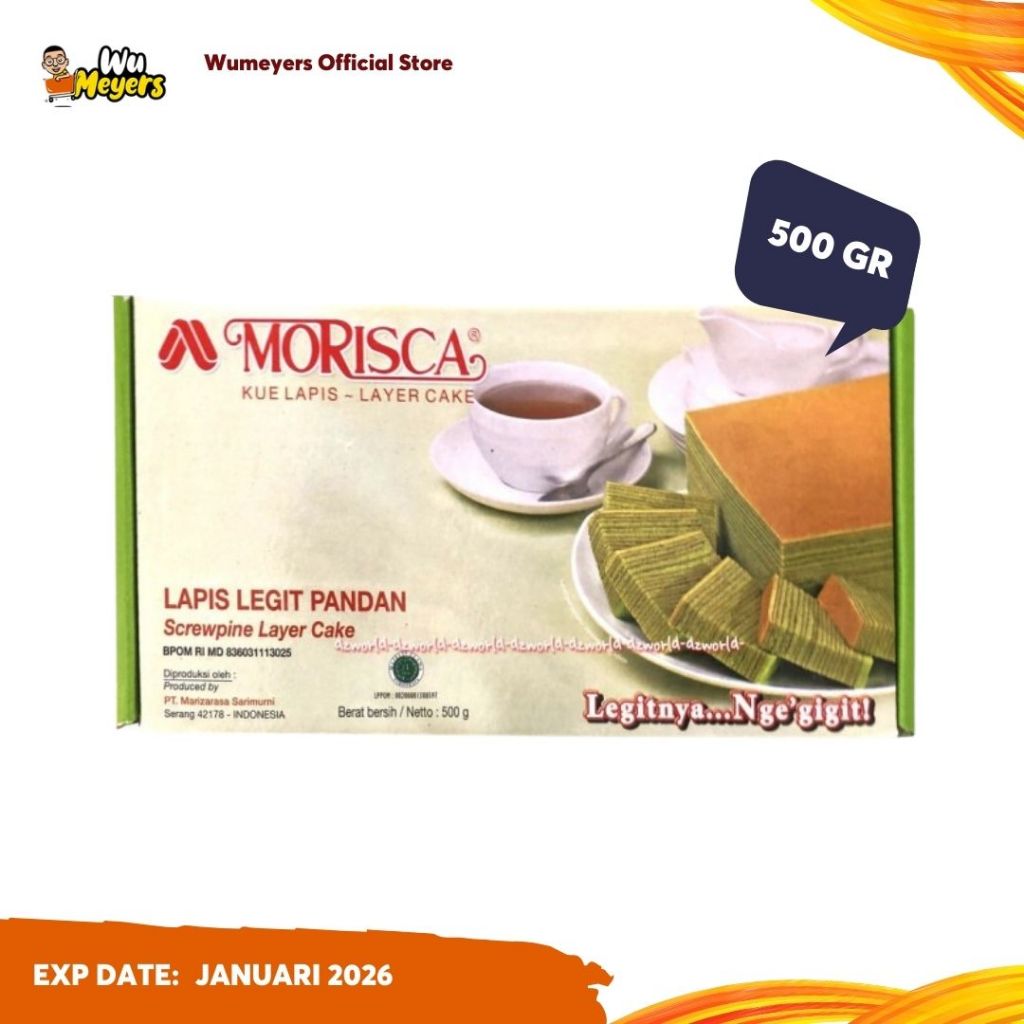 Jual Morisca Kue Lapis Legit Pandan 500gr - Layer Cake 1/2 Loyang Siap ...