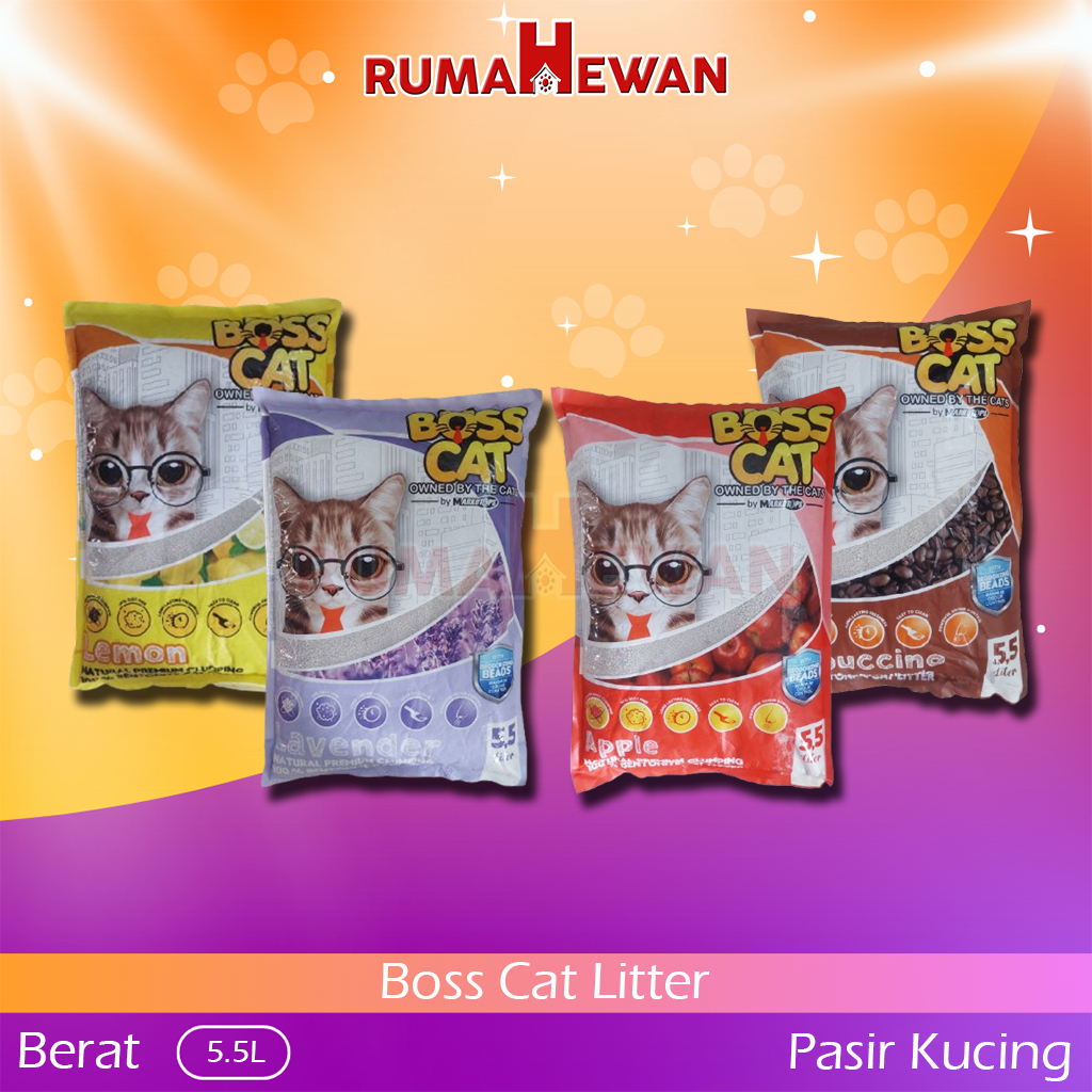 Jual Pasir Gumpal Boss Cat Litter 5,5 Liter - Pasir Kucing Bosscat ...