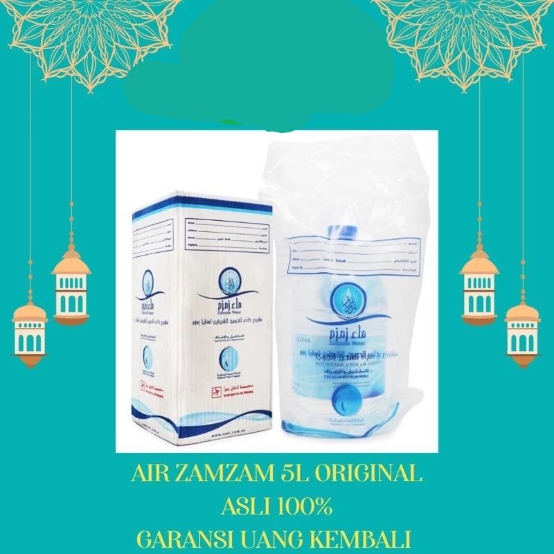 Jual Air Zam Zam Kemasan Galon 5 Liter Dengan Box/Zam Zam Asli Tanpa Campuran | Shopee Indonesia