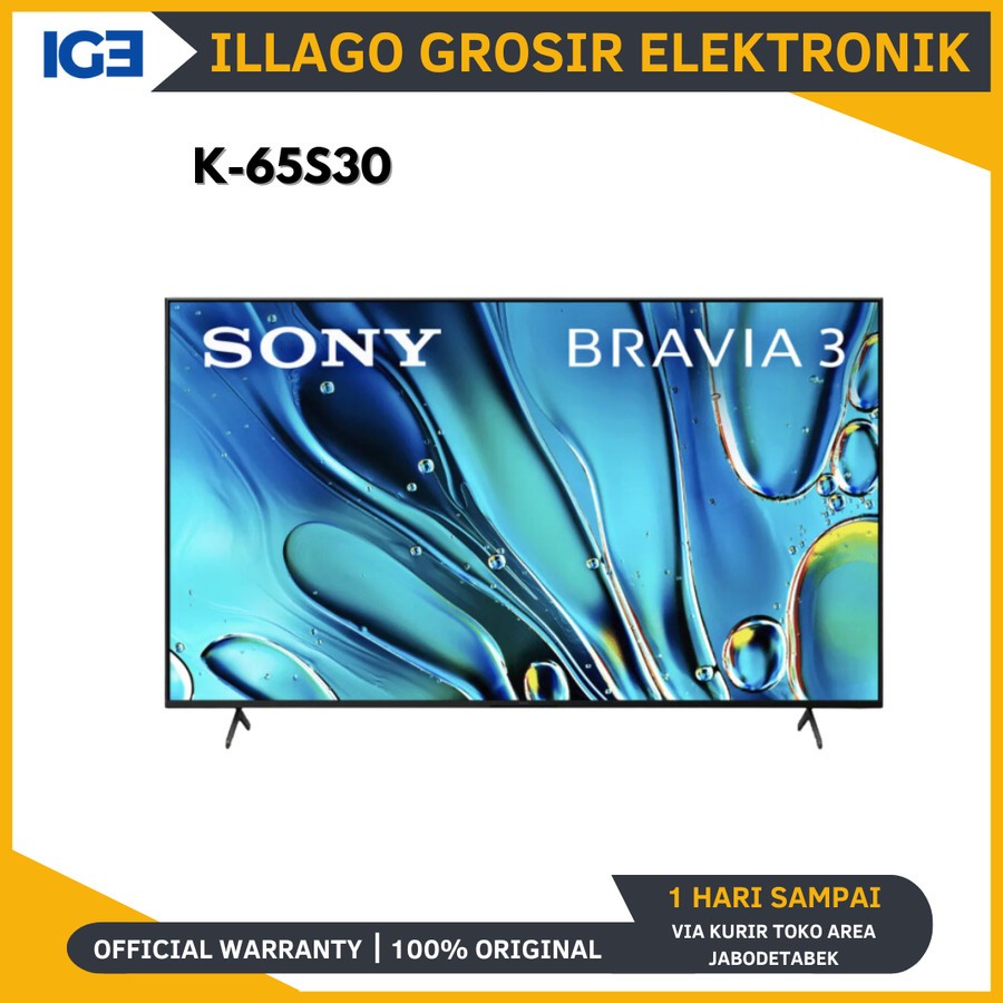 Jual SONY BRAVIA 3 K-65S30 / S30 4K Ultra HD HDR Smart Google TV 65 ...