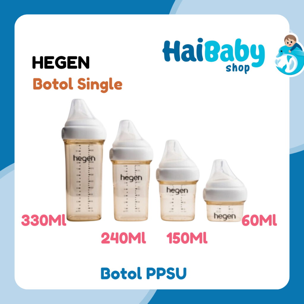Jual Hegen PCTO™Single Feeding Bottle PPSU/60ML/150ML/240ML/330ML - Botol Susu isi 1 | Shopee ...