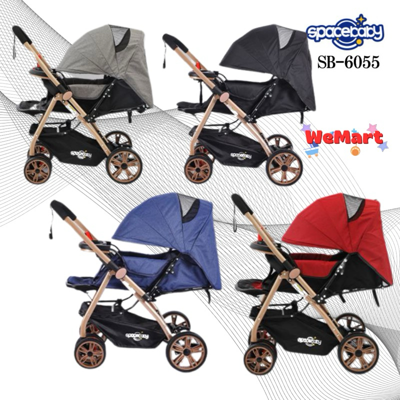 Jual SPACEBABY SB-6055 STROLLER REVERSIBLE STEER | Shopee Indonesia