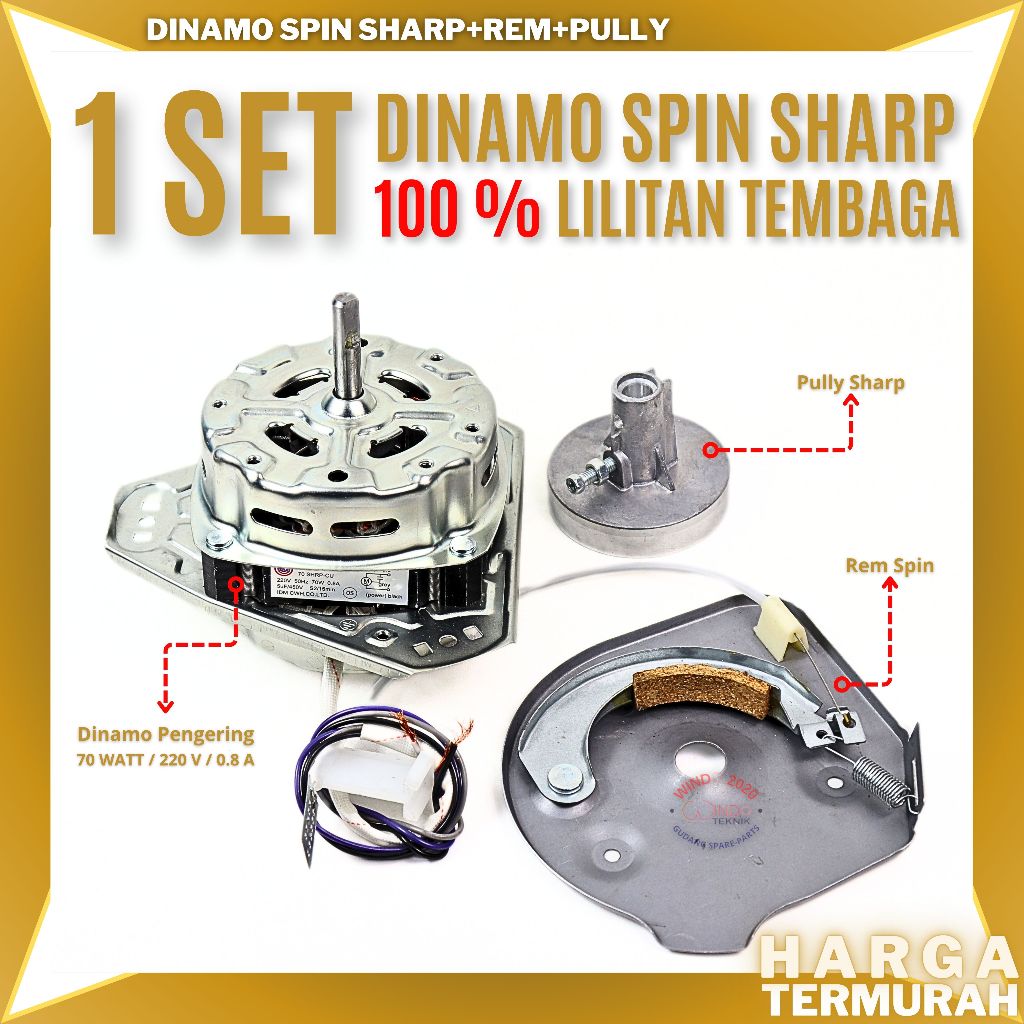 Jual [ JUAL SET ] MOTOR DINAMO SPIN PENGERING MESIN CUCI 2 TABUNG SHARP SET | Shopee Indonesia