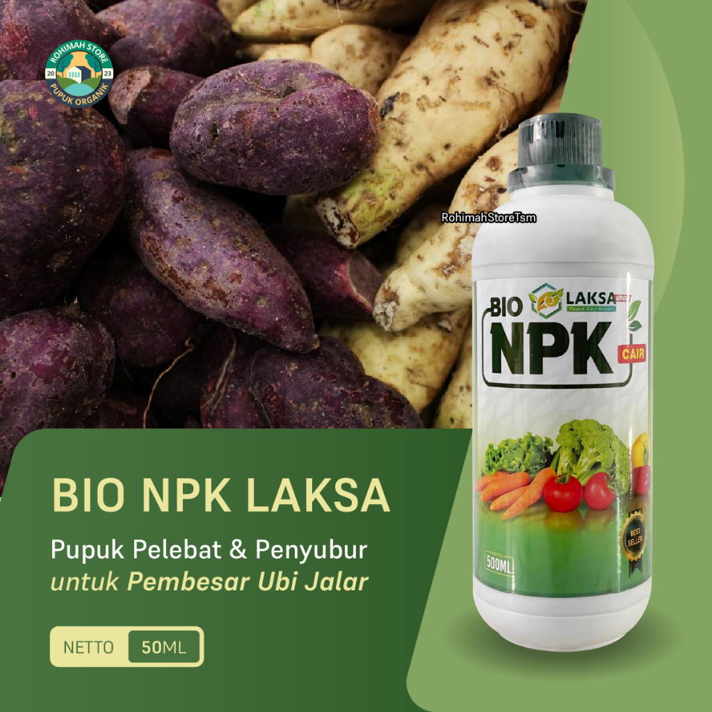 Jual (TERLARIS) Booster Pembesar Ubi Jalar Terbaik NPK LAKSA isi 500 ml - Pupuk NPK Cair Pelebat ...