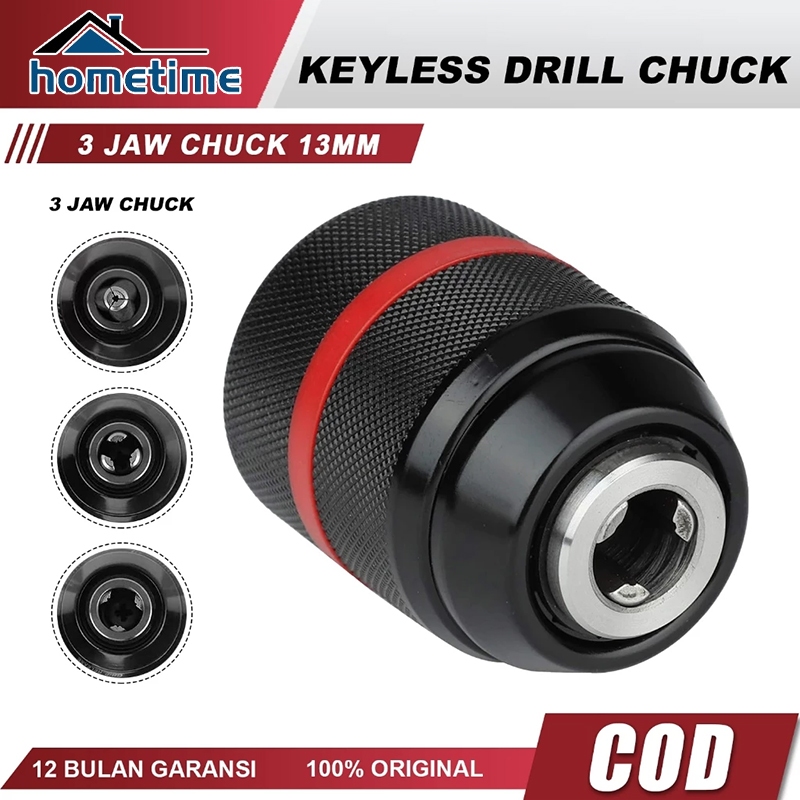 Jual Kepala Bor Drill Chuck 10mm/13mm Kepala Mesin Bor Tanpa Kunci ...