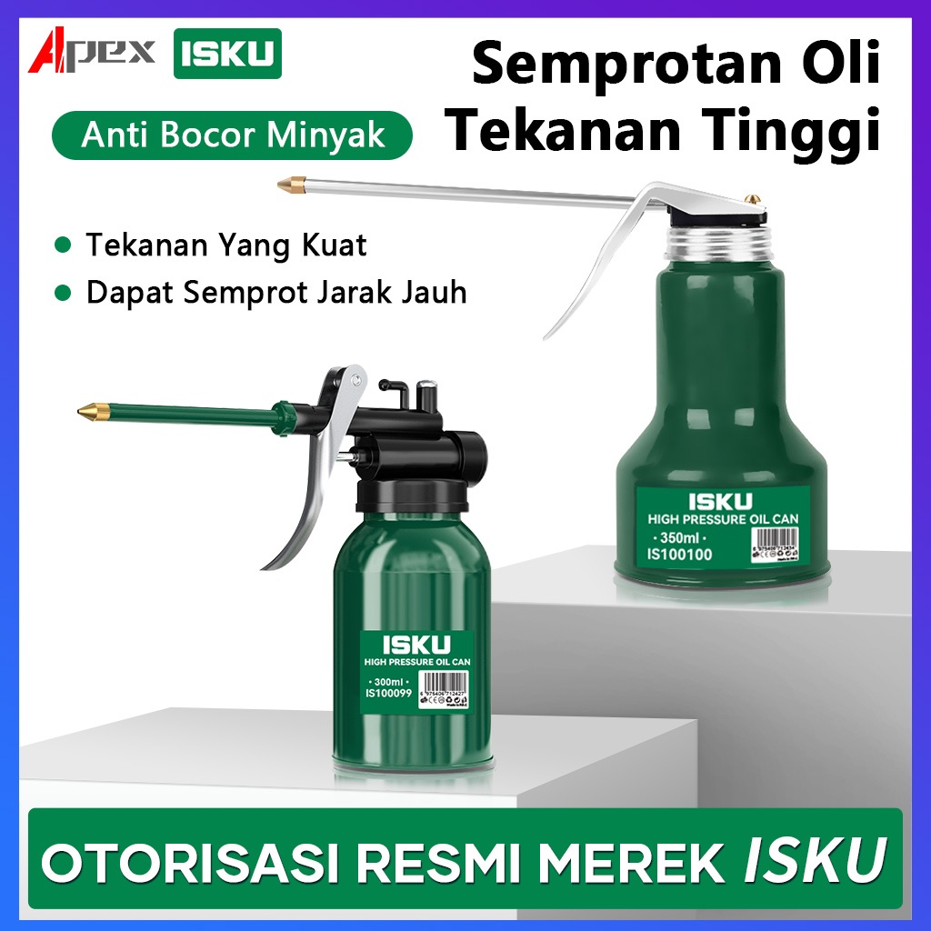 Jual ISKU oil can gun 300ml/350ml kaleng oli botol semprot minyak oli ...