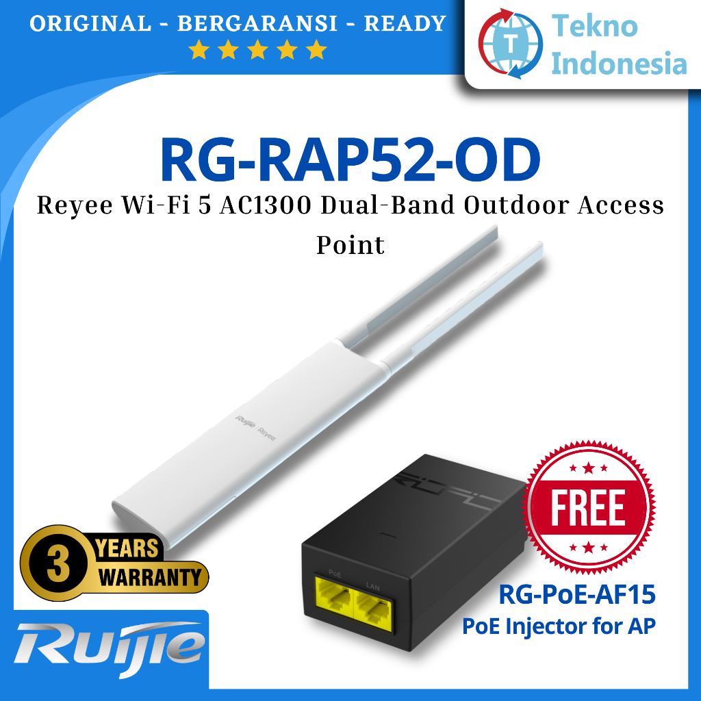 Jual Tekno Indonesia - PROMO Ruijie RG-RAP52-OD Reyee Wi-Fi 5 AC1300 Dual-Band Outdoor Access ...