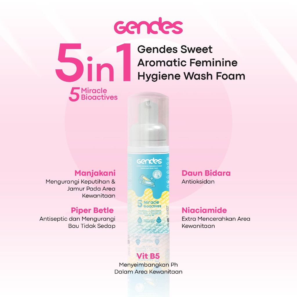 Jual Gendes Sweet Aromatic Feminine Care Wash Foam Bubble Gum 5 Miracle ...