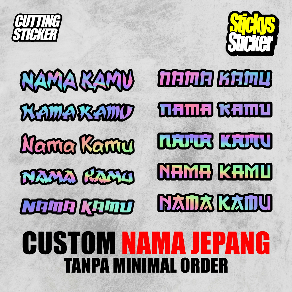 Jual Stiker nama custom nama sendiri Stiker Cutting FONT JEPANG ...