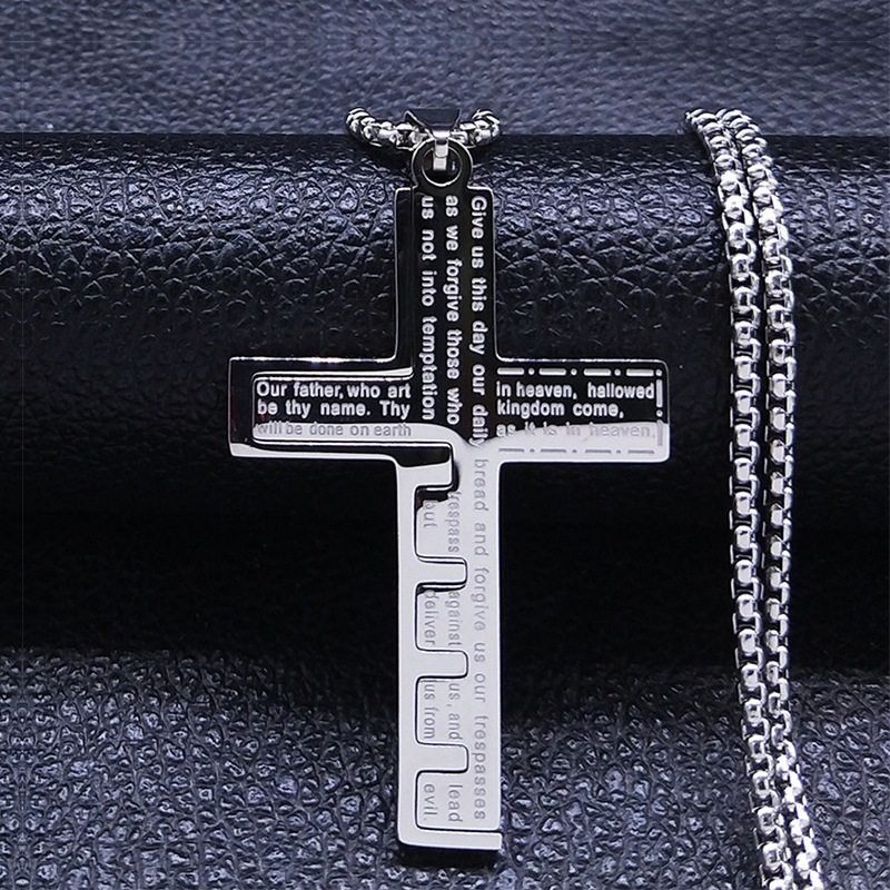 Jual Kalung Salib Doa Bapak Kami Silver / Cross Christian Church Prayer ...