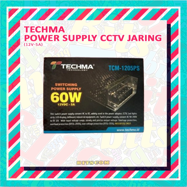 Jual Power Supply CCTV Techma Jaring 5A TCM-1205PS | Shopee Indonesia