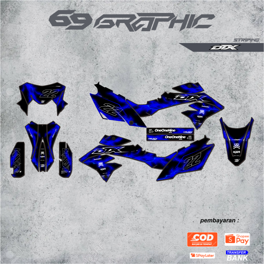 Jual DECAL STIKER KLX - KLX DTRACKER FULL BODY HOLOGRAM MOTIF PETIR ...