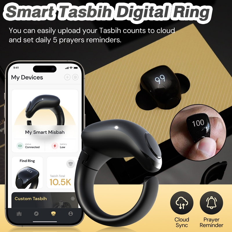 Jual Smart Tasbih Digital Ring Zikr LED Display Counter Zikir ...